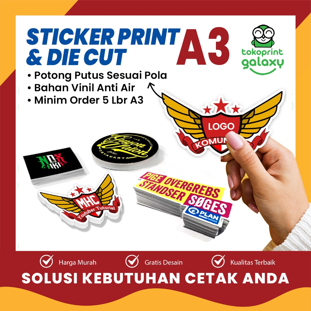 Jual Sticker Die Cut Custom Free Desain | Shopee Indonesia