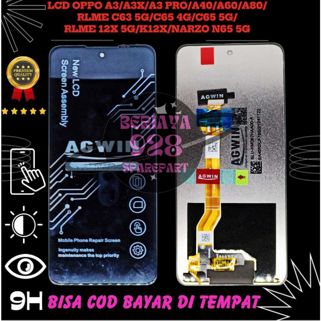 Jual LCD TOUCHSCREEN FULLSET OPPO A3/A3X/A3 PRO/A40/A60/A80/REAL C63 5G ...
