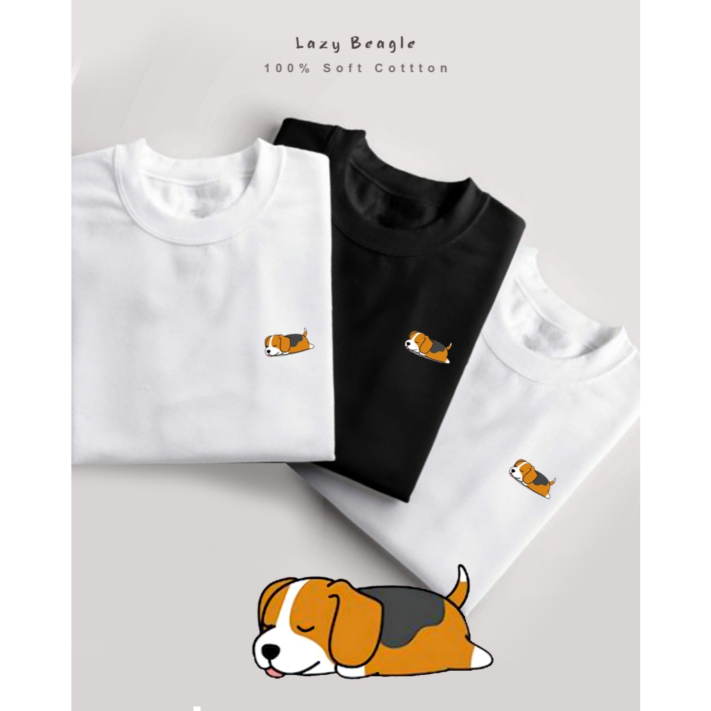 Jual KAOS DOG LAZY BEAGLE CUTE _ KATUN COMBED 24s- ORIGINAL KATUN ...