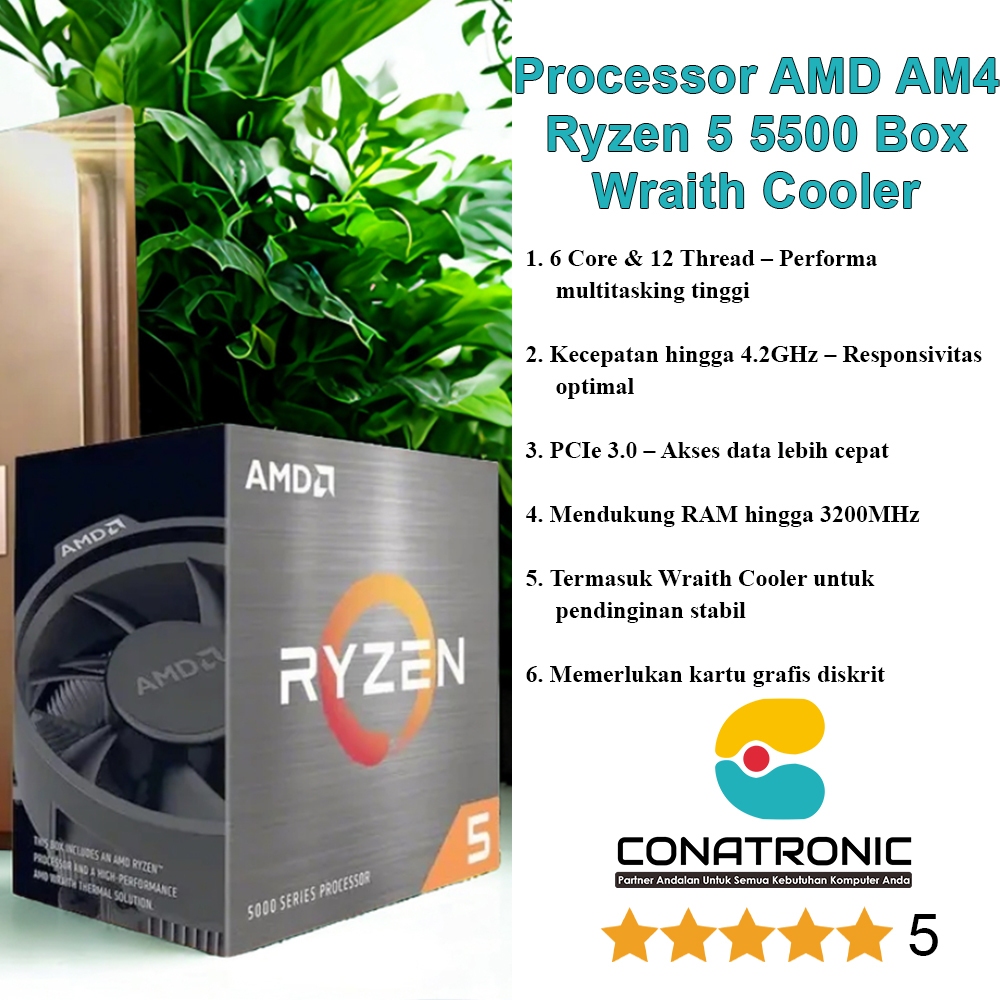 Jual Processor AMD AM4 Ryzen 5 5500 Box Wraith Cooler | Shopee Indonesia