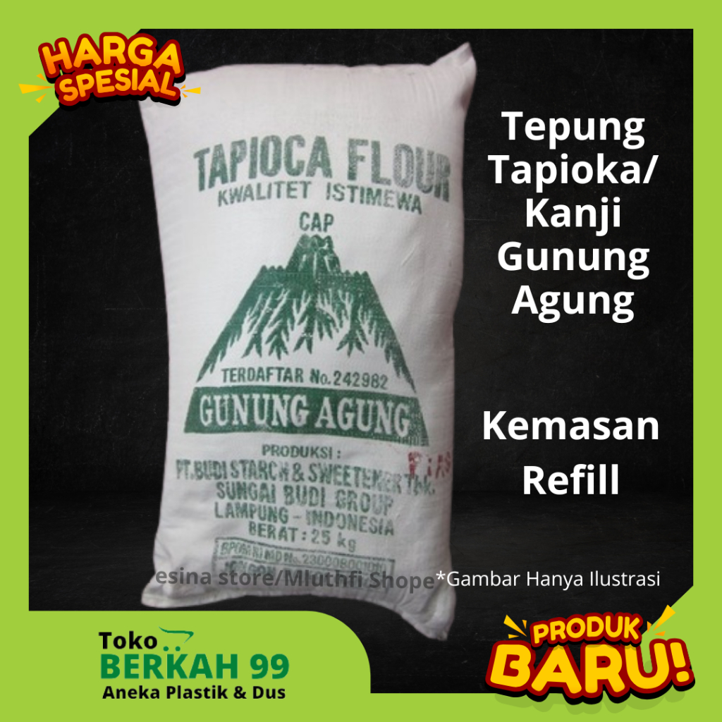 Jual tepung tapioka / Kanji / aci gunung agung 500 grm (½ kg) kemasan ...