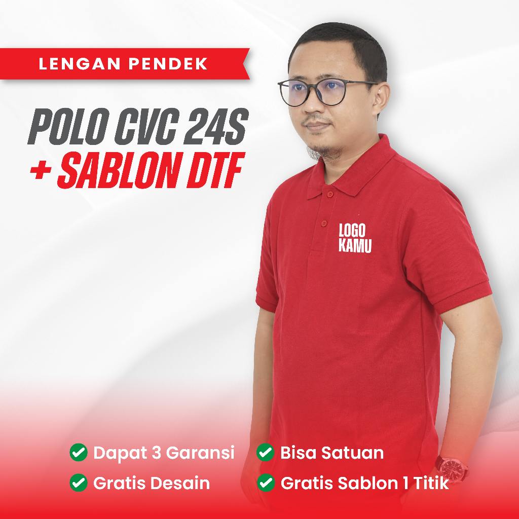 Jual KAOS POLO CVC 24S CUSTOM SABLON SATUAN | SERAGAM KERJA KARYAWAN TOKO/KANTOR | BAJU KERAH ...