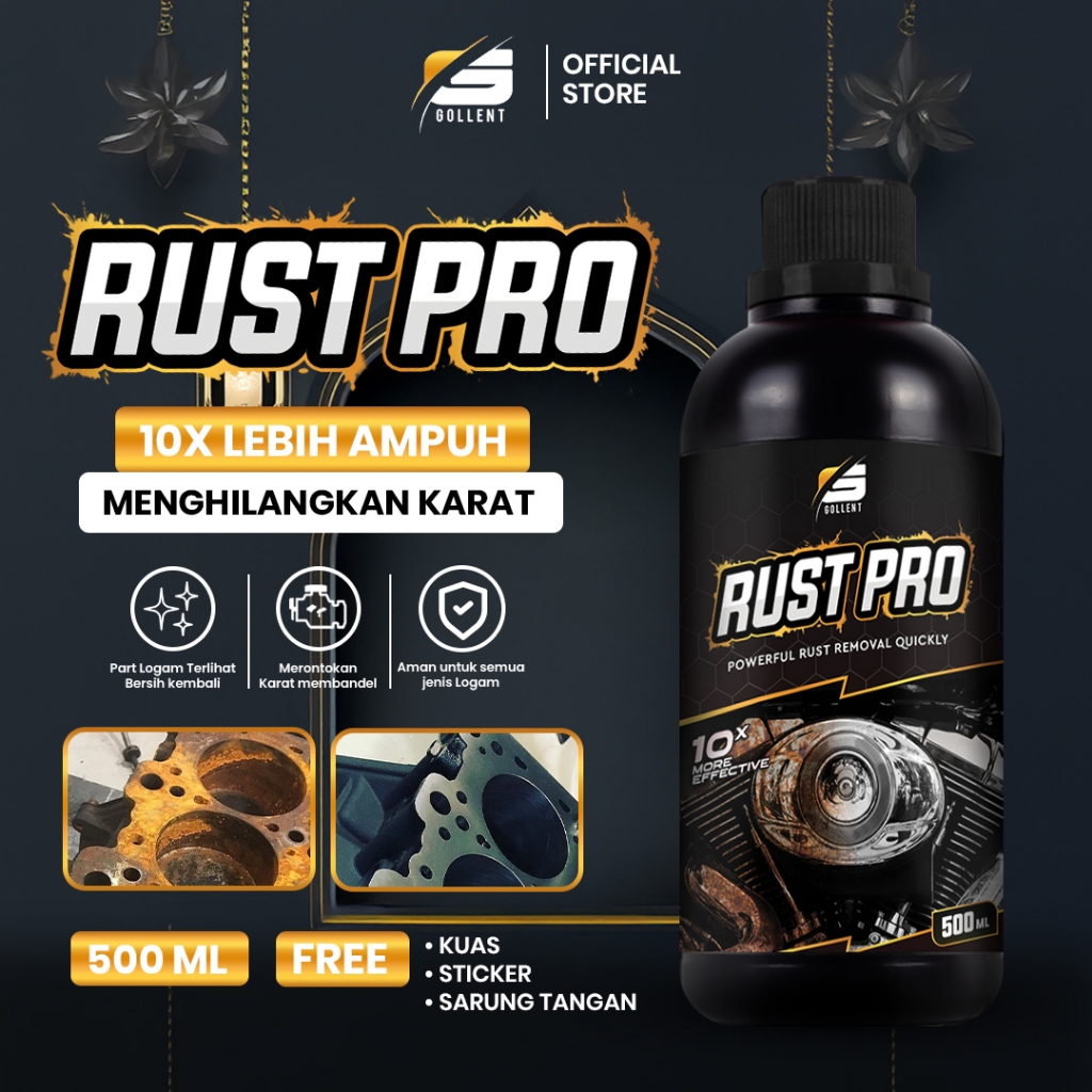 Jual GOLLENT Rust Pro Penghilang Karat dan Noda Kerak Serbaguna 500ml | Shopee Indonesia