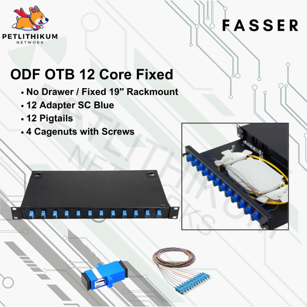 Jual Fasser OTB ODF 12 Core Lengkap Pigtail SC Sleeve | Shopee Indonesia