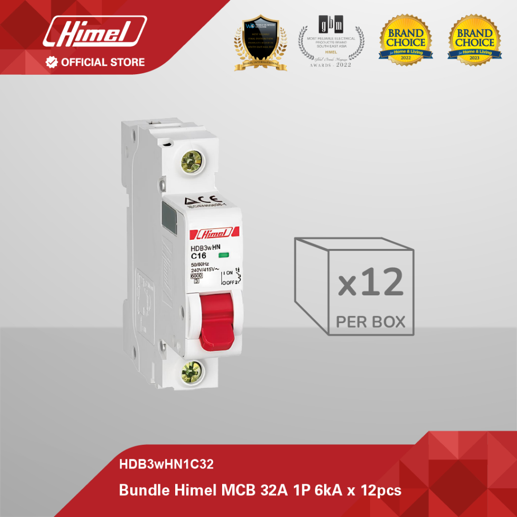 Jual Bundle Himel MCB 32A 1P 6kA - HDB3wHN1C32 (isi 12 pcs) | Shopee Indonesia