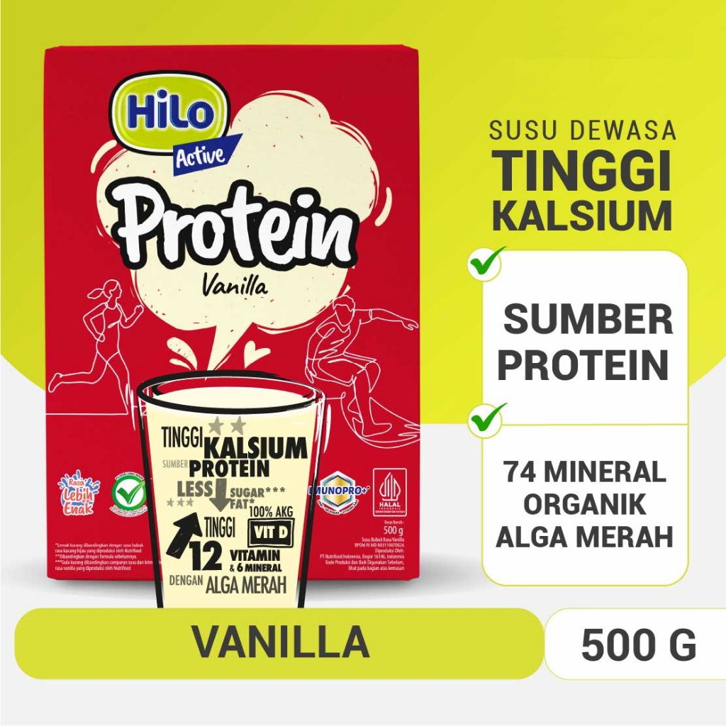Jual HiLo Active Protein Vanilla - Susu Tinggi Kalsium Lebih Rendah ...
