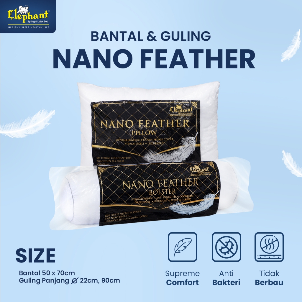 Jual Elephant Set Bantal + Guling Nano Feather | Shopee Indonesia
