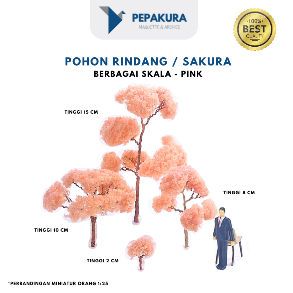 Jual Pohon Rindang Sakura Pink Berbagai Skala - Bahan Maket Miniatur ...