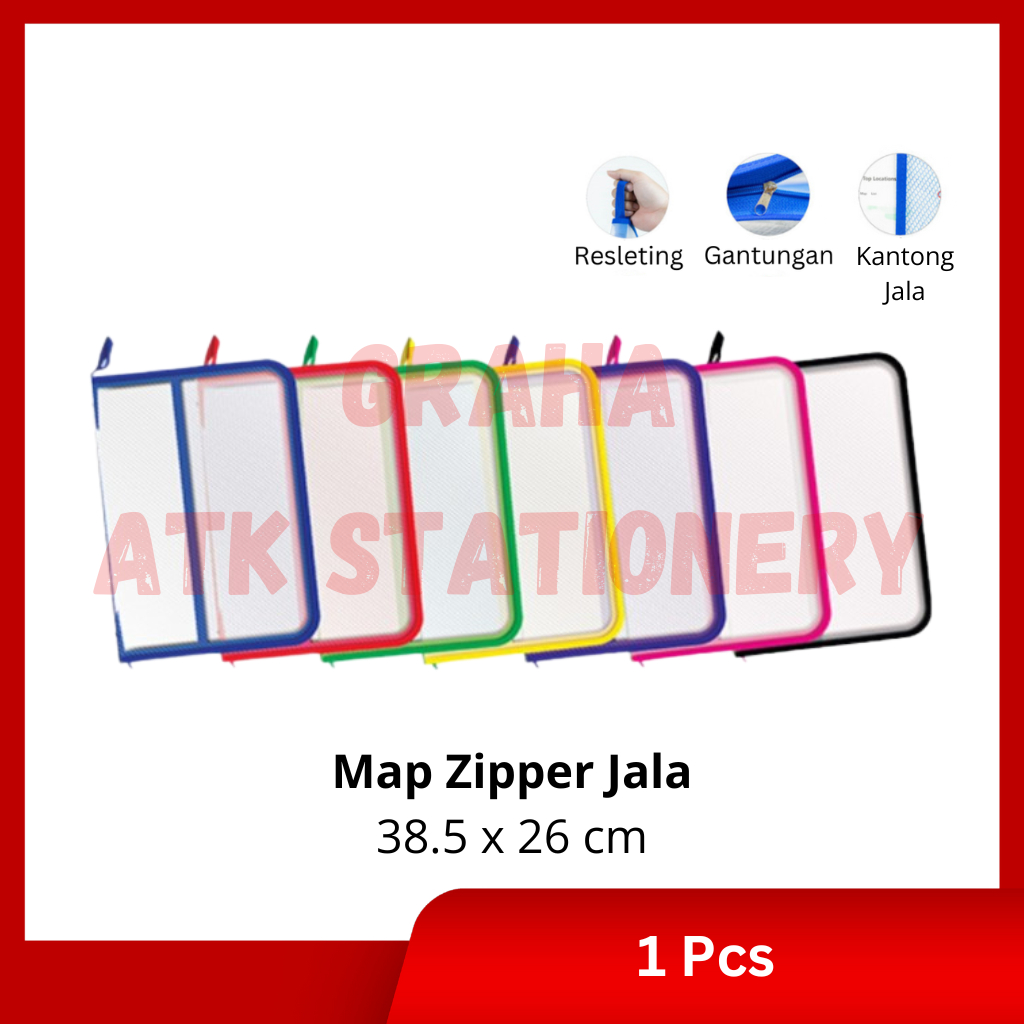 Jual [1 Pcs] Map Zipper Sleting Jala Folio F4 / Zipper Jaring Resleting ...