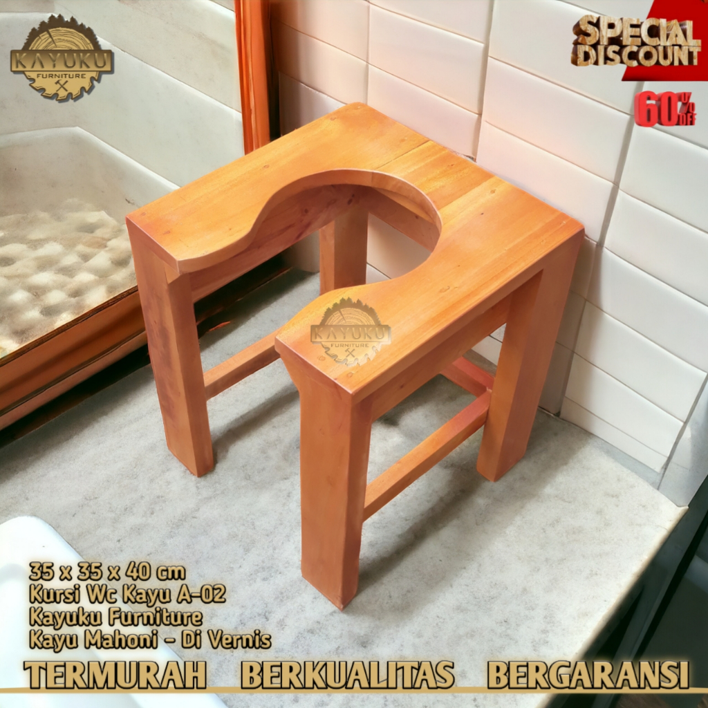 Jual KayuKu Furniture Termurah kursi wc Promo Kursi wc 35x35x40 cm ...