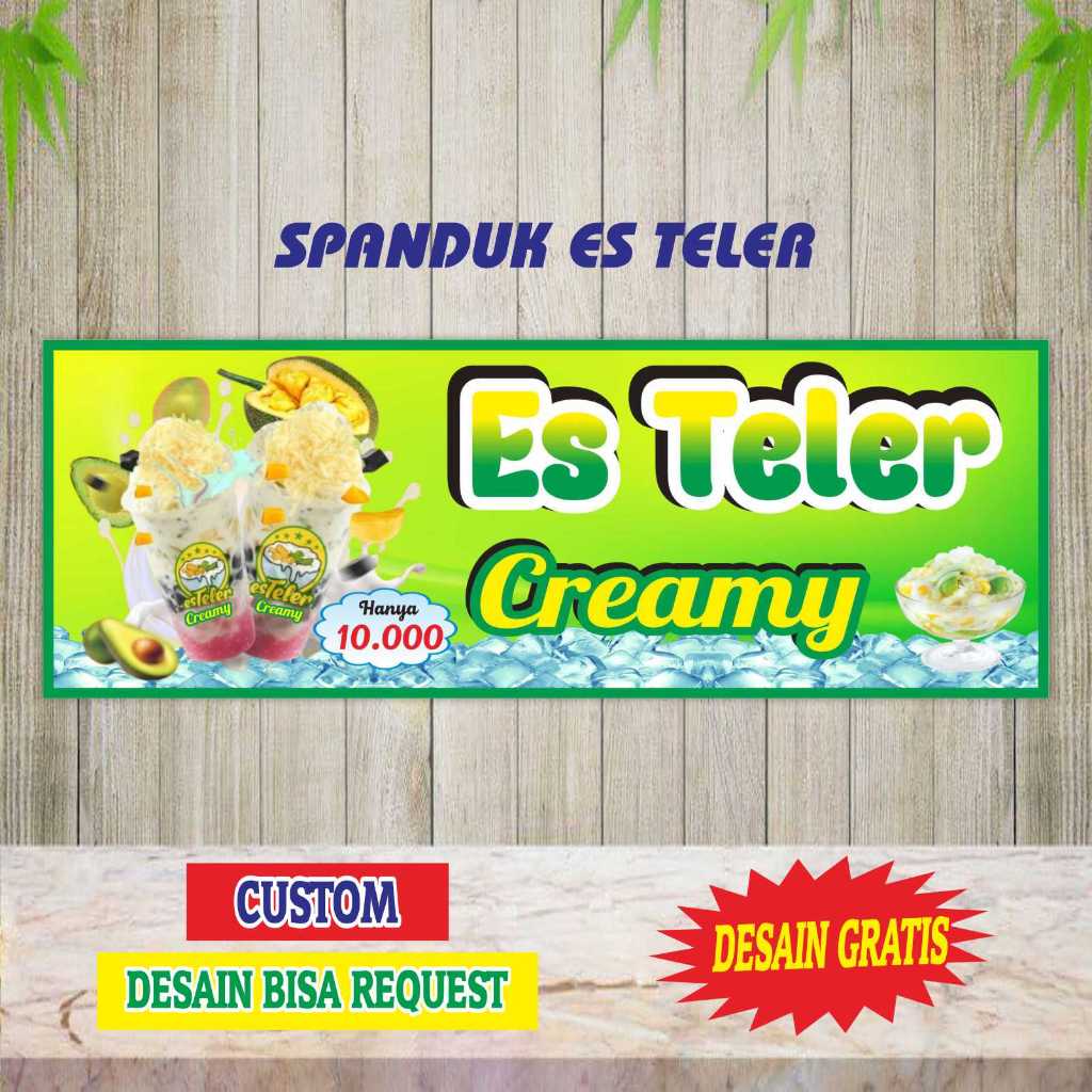 Jual Spanduk Banner Es Teler Bisa Request Desain Custom | Shopee Indonesia