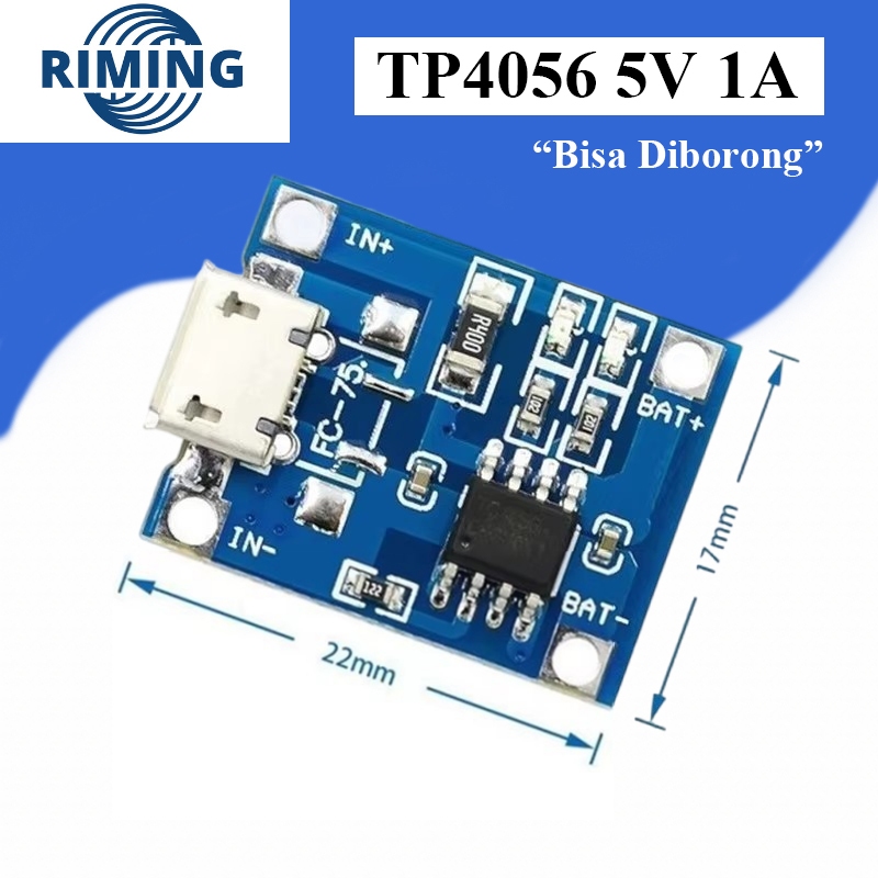 Jual TP4056 Power Bank Li-ion Charger Kit Modul 5V 1A MicroUSB | Shopee ...