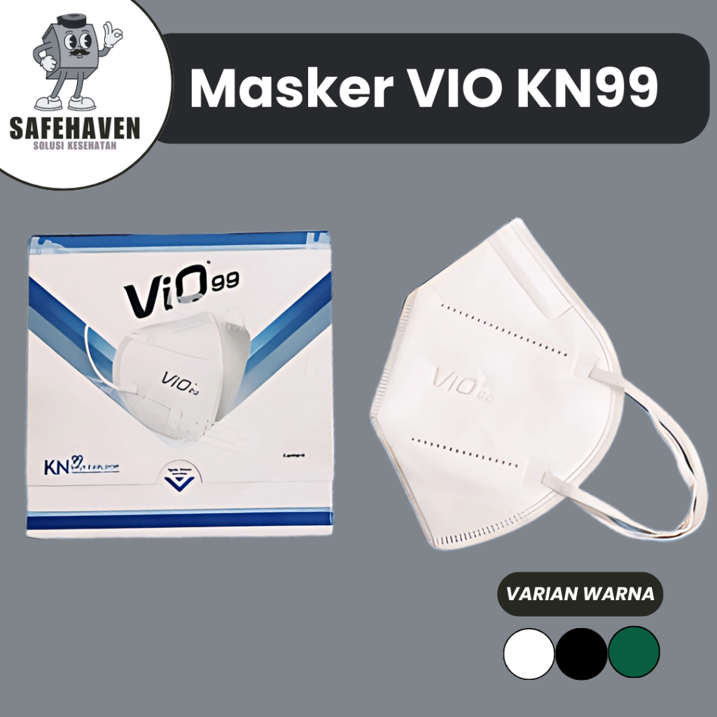 Jual Masker Medis Vio KN99 5 PLY 10 & 20 PCS Earloop KEMENKES Surgical Disposable Face Mask Merk ...