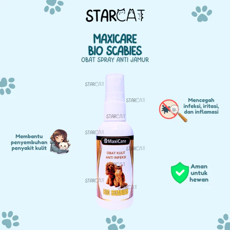 Jual SC Maxicare BIO SCABIES 60ml Obat Jamur Kucing Scabies Kulit Spray ...