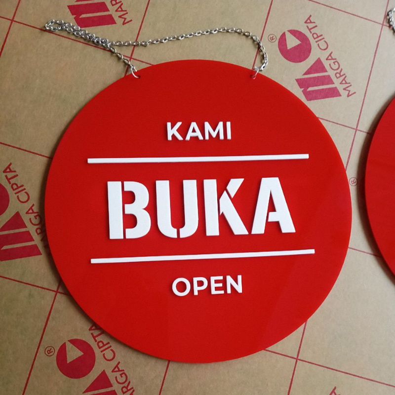 Jual Sign In Buka Tutup Open Closed Bolak Balik Akrilik Timbul Bulat ...