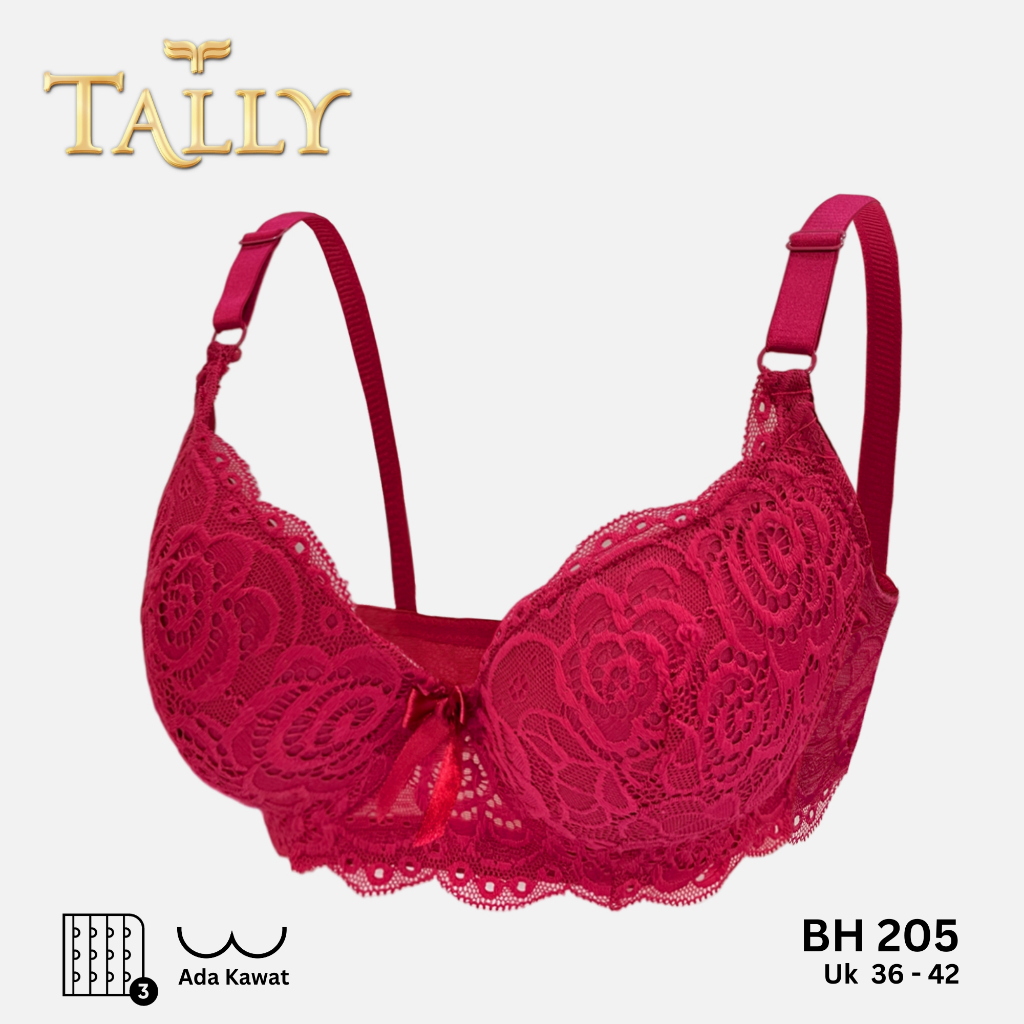 Jual TALLY BH-205 Bra Wanita Ada Kawat Busa Tipis Bahan Brokat CUP B ...