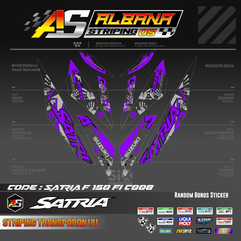 Jual DEKAL STIKER VAREASI SUZUKI SATRIA F 150 INJEKSI TRANSPARAN UV ...