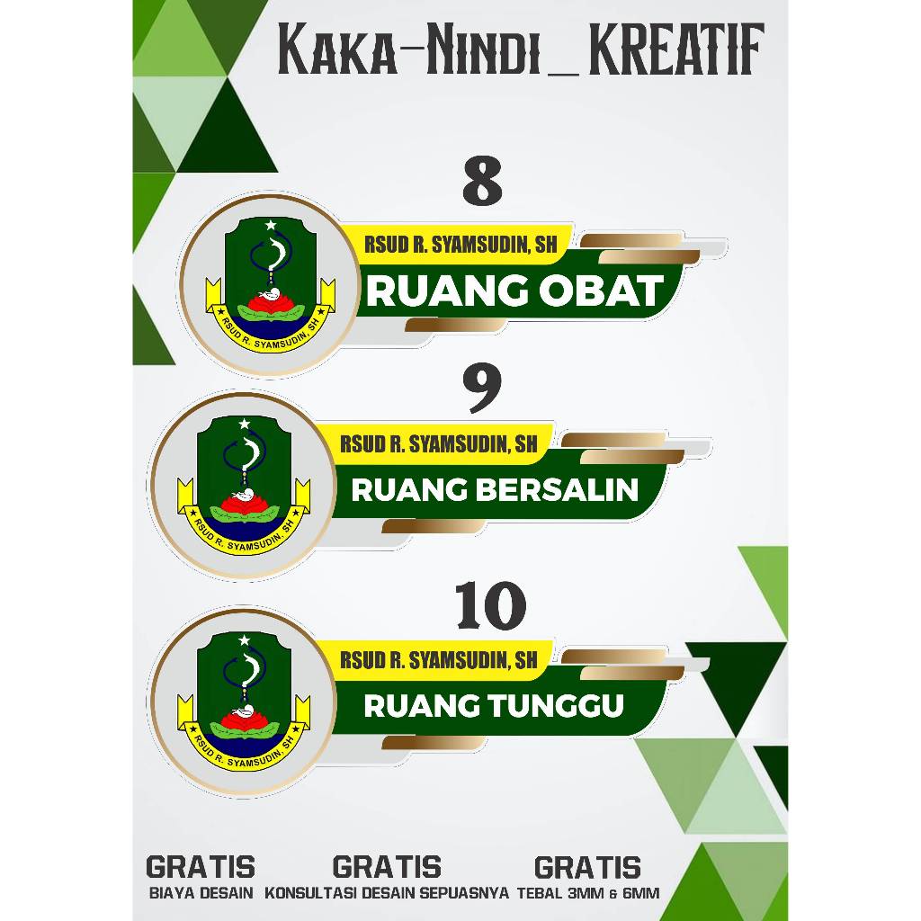 Jual PAPAN NAMA RUANGAN/ NAMA RUANG /PETUNJUK RUANG/BAHAN AKRILIK 2MM ...