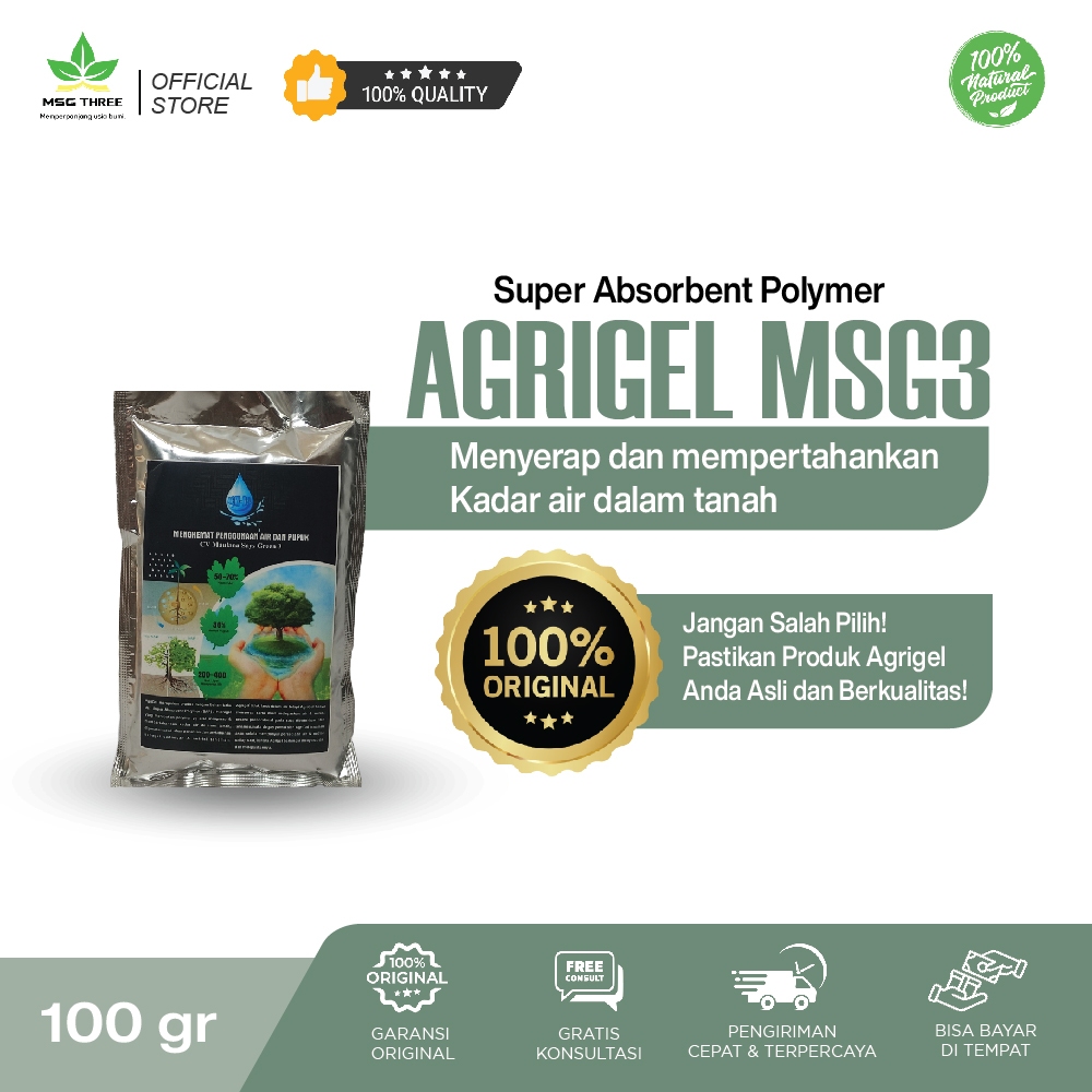 Jual Agrigel MSG 3 Pupuk Hidrogel menyerap air dan pupuk serta nutrisi ...