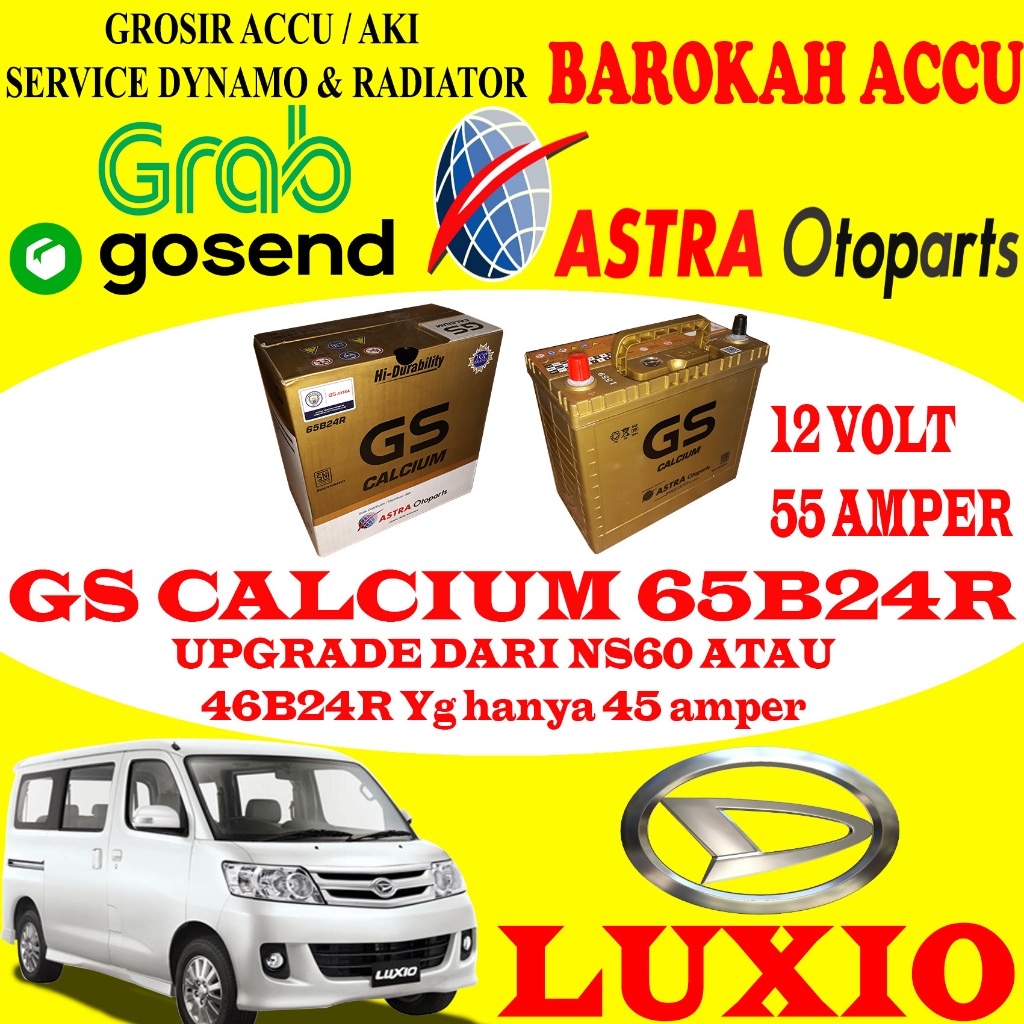 Jual AKI MOBIL DAIHATSU LUXIO GS CALCIUM 65B24R , 55 AH ASTRA OTOPARTS | Shopee Indonesia