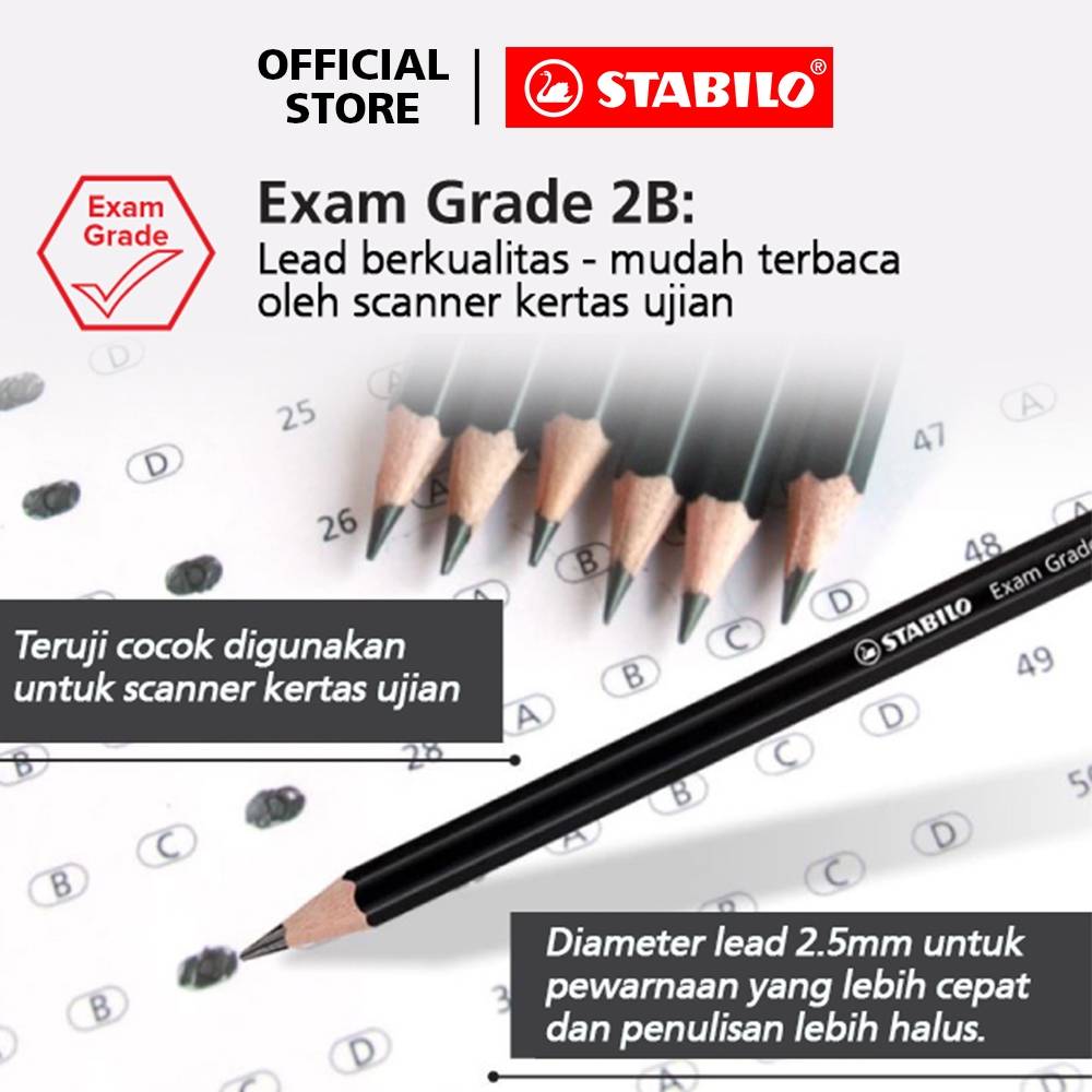 Jual STABILO Exam Grade Pensil 2B Rautan Penghapus Set Ujian Box 12pcs ...