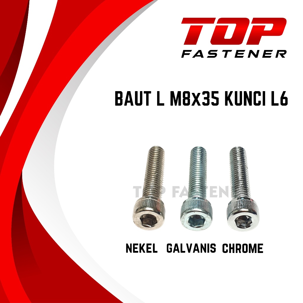 Jual BAUT L M8X35 KUNCI L6 8X35 8MM DRAT 12 NEKEL CHROME GALVANIS PUTIH | Shopee Indonesia