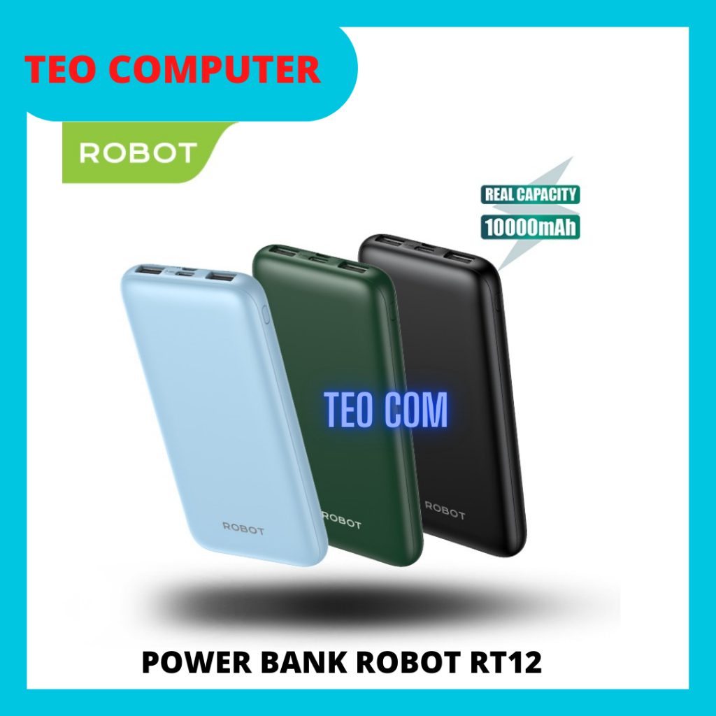 Jual POWERBANK ROBOT RT12 10000 mAh Dual Input Output Slim Original ...
