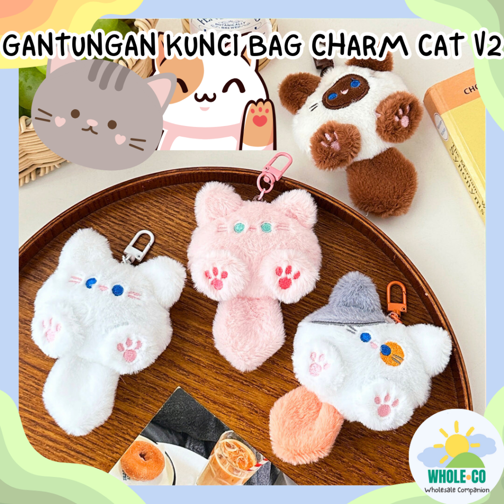 Jual Gantungan Kunci Bag Charm Cute Cat V2 Premium Pastel Kucing Fluffy ...