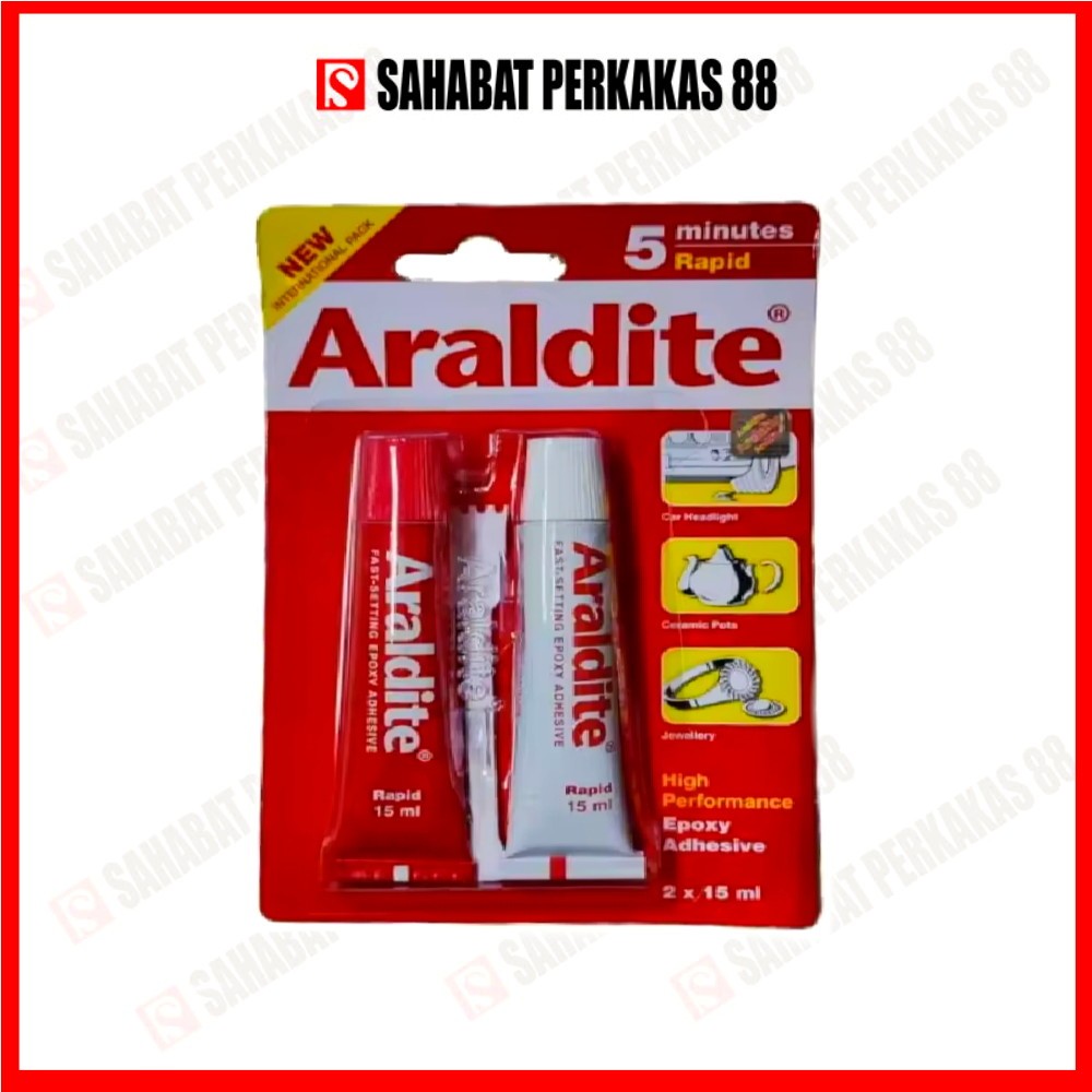 Jual Araldite Merah 5 Menit Rapid - Lem Epoxy Besi | Shopee Indonesia