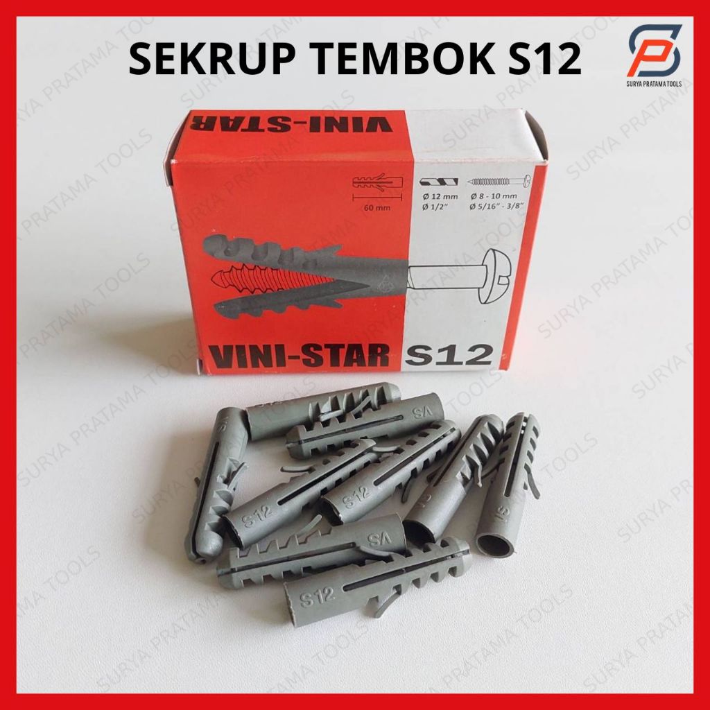 Jual Sekrup Angkur S12 Skrup Tembok Penahan Baut Tanam Tembok Pengait Baut Sekrup Dinding ...