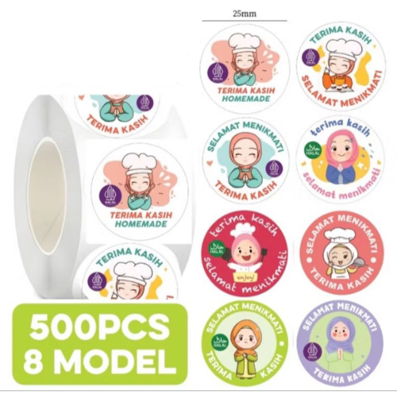 Jual 0Stiker Roll Selamat Menikmati Lucu Untuk Tempel Di Box Makanan ...