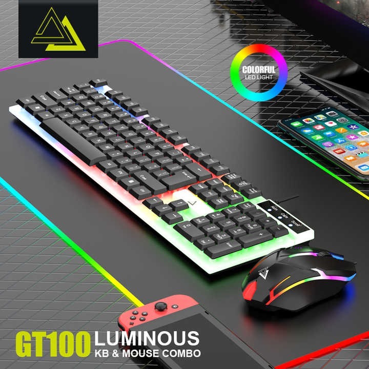 Jual Keyboard dan Mouse Gaming RGB Multi Warna Set Gaming dengan Efek ...