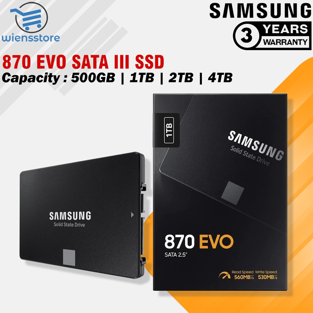 Jual Samsung SSD 870 EVO 500GB | 1TB | 2TB | 4TB - 870 Samsung EVO SSD SATA III | Shopee Indonesia