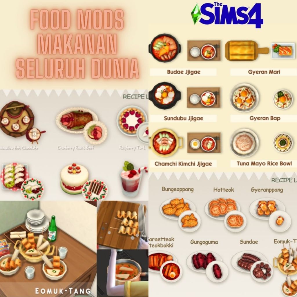 Jual REALISTIC COOKING MOD + 300+ RESEP MAKANAN - The Sims4 Food Mod ...