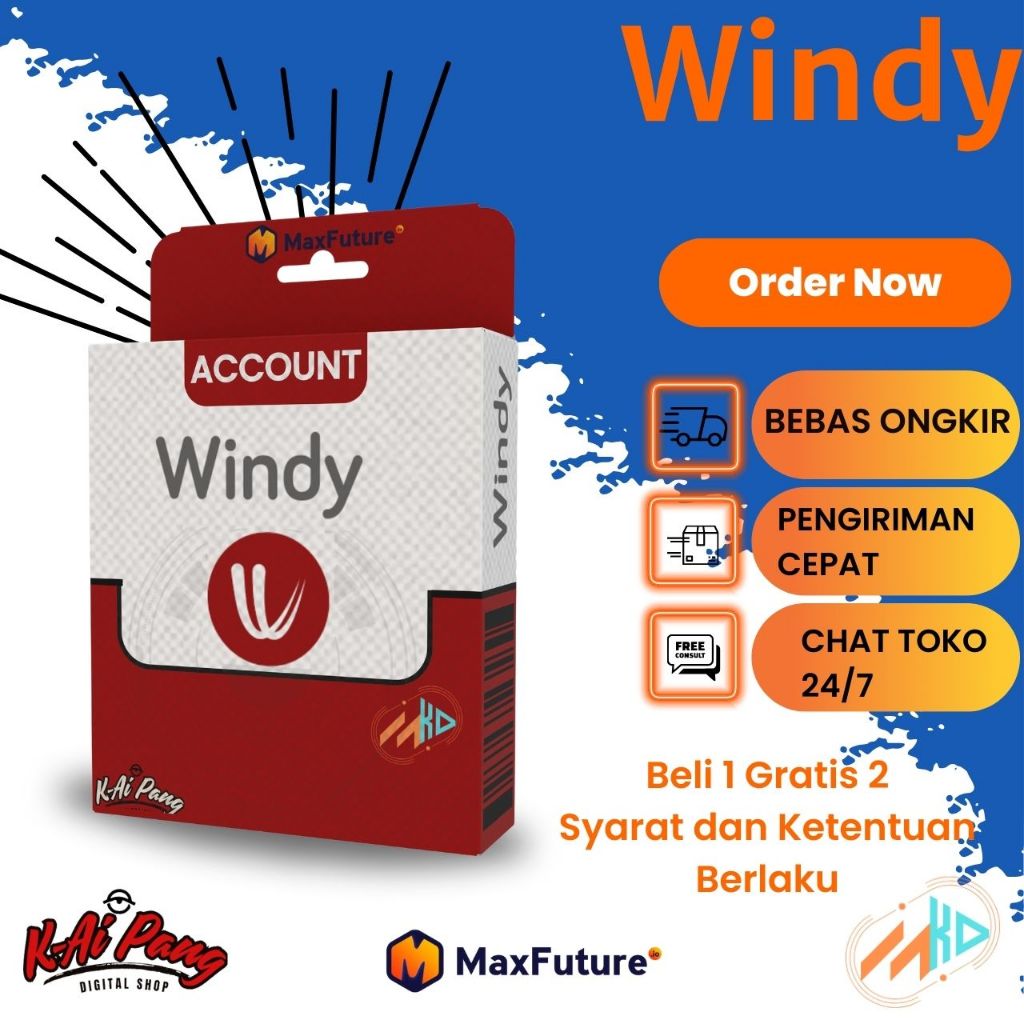Jual 𝗩𝗼𝘂𝗰𝗵𝗲𝗿𝗔𝘂𝘁𝗼𝗞𝗶𝗿𝗶𝗺 Windy premium ↳𝐒𝐡𝐚𝐫𝐢𝐧𝐠 𝐀𝐜𝐜𝐨𝐮𝐧𝐭⚡𝐊𝐚𝐢𝐩𝐚𝐧𝐠 𝐃𝐢𝐠𝐢𝐭𝐚𝐥 𝐒𝐡𝐨𝐩⚡ | Shopee Indonesia