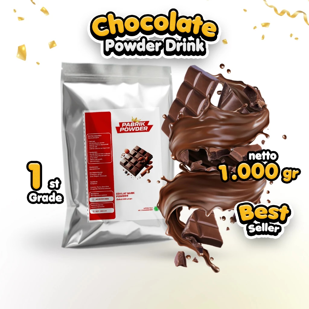 Jual Powder Coklat 1000 Gram - Grade 1, Chocolate Powder Drink, Bubuk ...