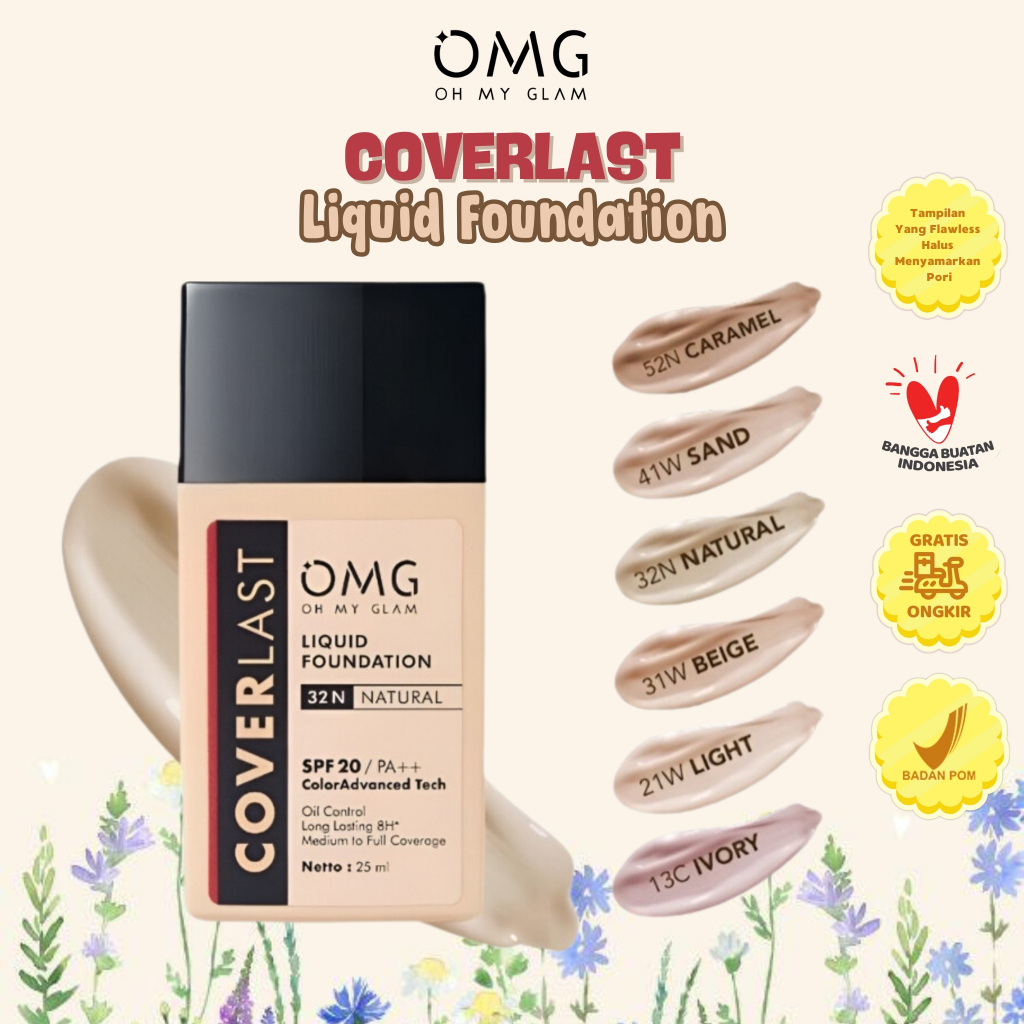 Jual OMG Oh My Glam Coverlast Liquid Foundation SPF 20 PA++ | Alas ...