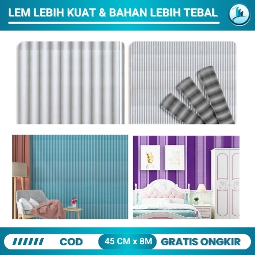 Jual Wallpaper Dinding Ruang Tamu Motif Garis Salur Walpaper Dingding Kamar Tidur Walpeper ...