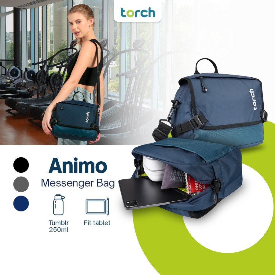 Jual Torch Animo Tas Selempang Messenger Bag Ipad Sling - ALL BLACK ...