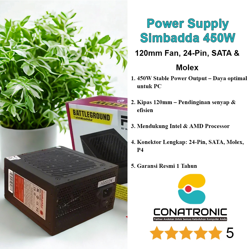 Jual Simbadda 450W Power Supply | PSU Komputer 450 Watt Murah & Handal ...