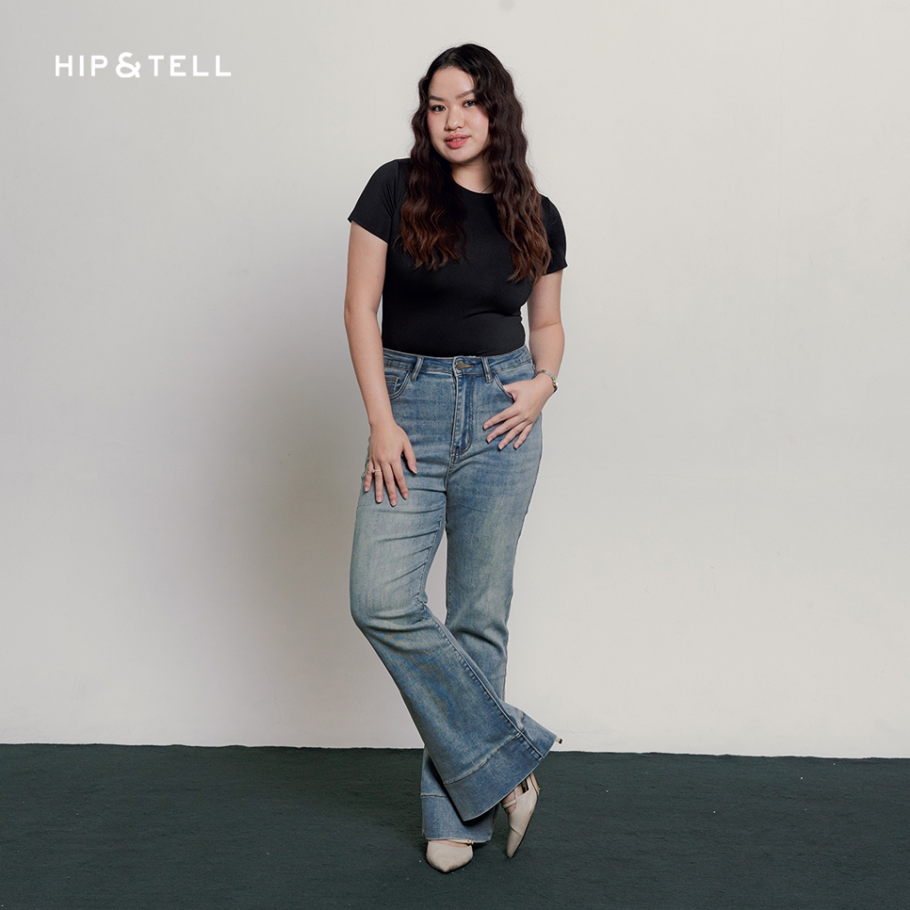 Jual Hip&Tell | Petite Highwaist Cutbray Jeans | Ashley Jeans Light ...
