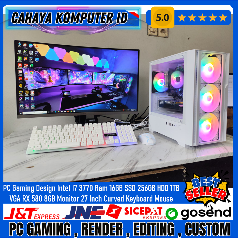 Jual PC Gaming Editing Intel Core I7 3770 Ram 16Gb SSD 256Gb VGA 8GB ...