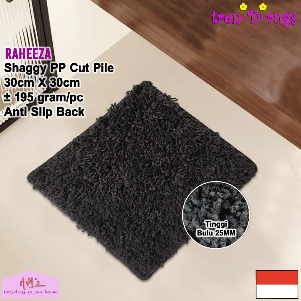 Jual Tren-D-rugs keset tatakan alas pot vas guci shaggy 30 cm x 30 cm ...