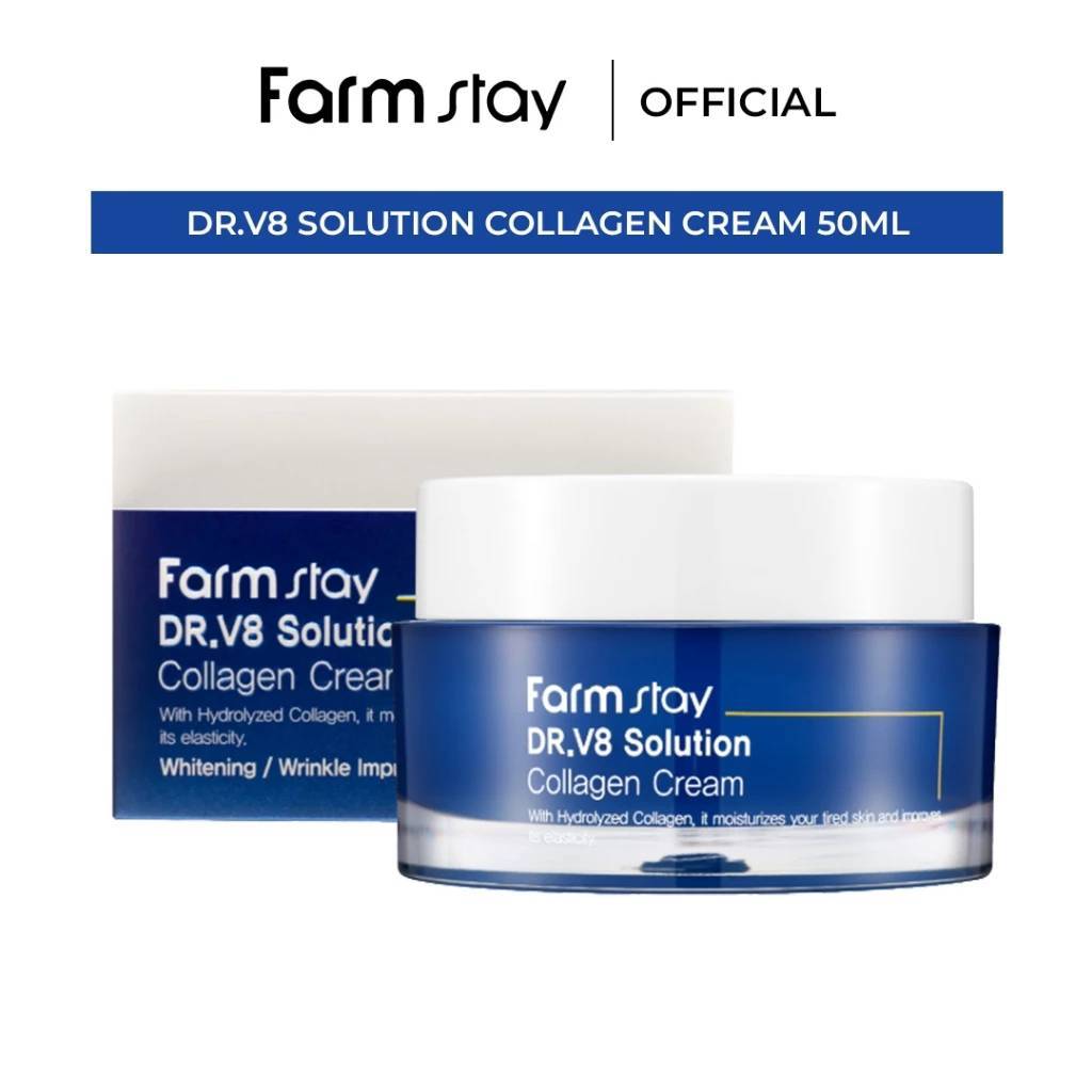 Jual Farm stay Official Shop - DR.V8 Solution Collagen Cream 50ml ...