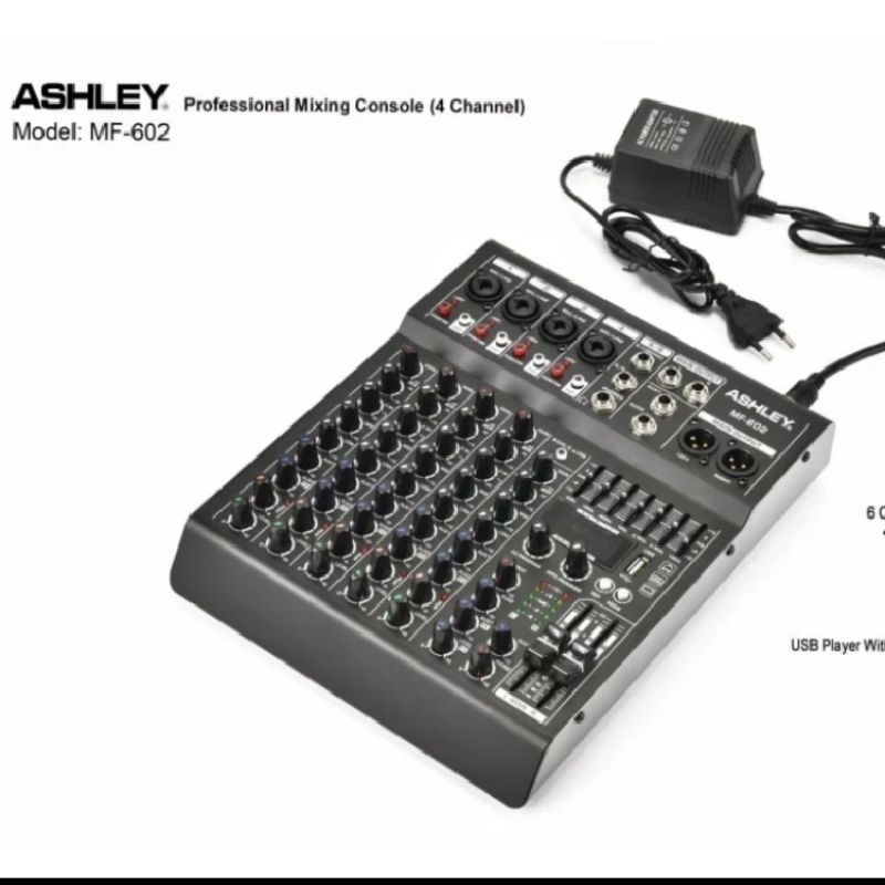 Jual Mixer Ashley mf 602 original 6channel bluetooth MF602 | Shopee Indonesia
