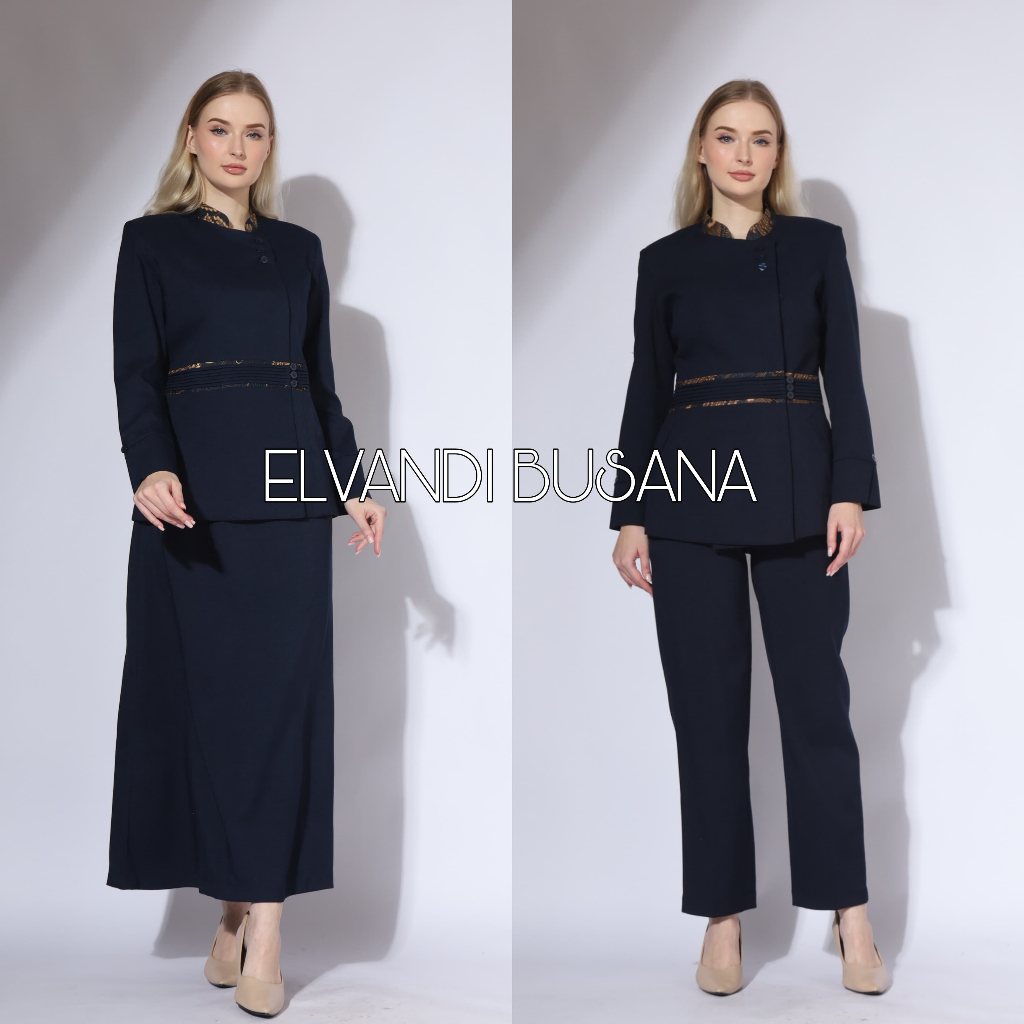 Jual Blazer Wanita Baju Kerja Kantor Seragam Dinas PDH PNS Pemda Guru ASN Wanita Batik kode 7007 ...