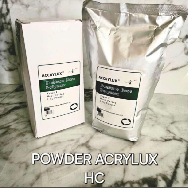 Jual Dental powder accrylux heat curing Denture base polymer | Shopee ...