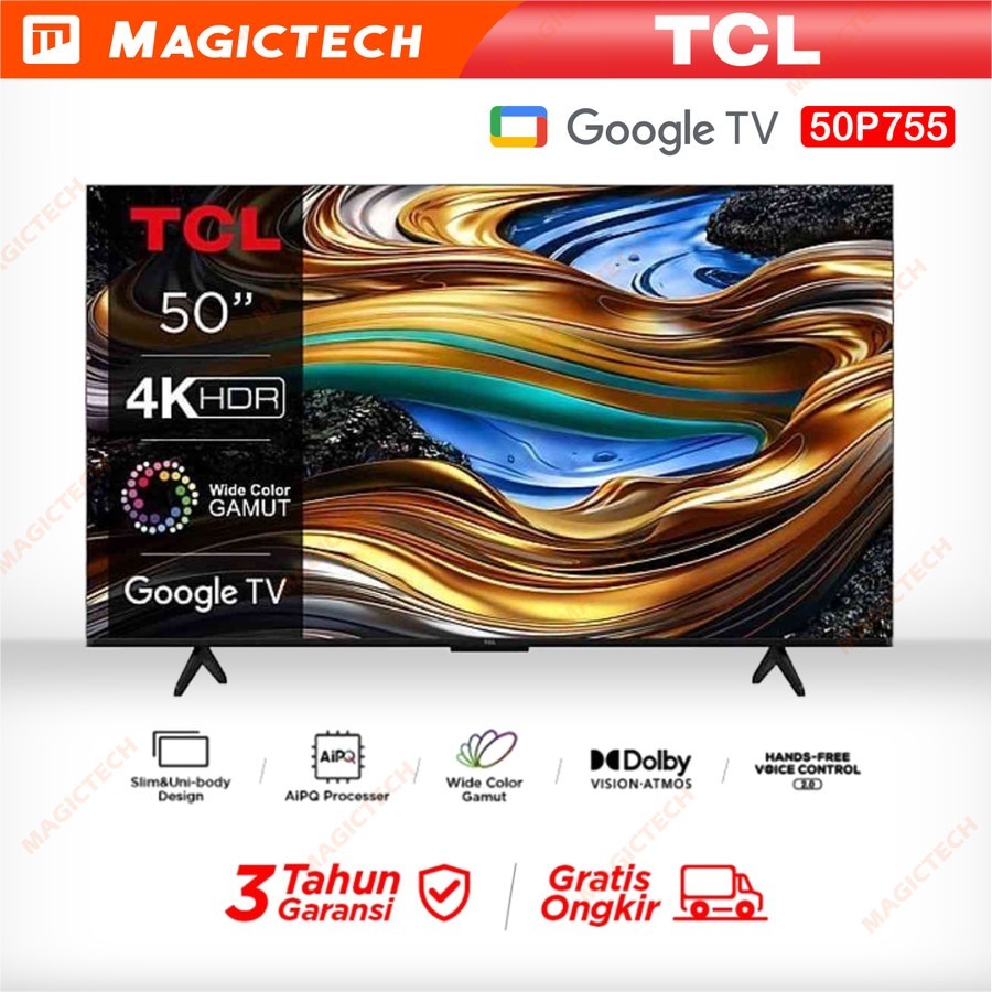 Jual TV LED TCL 50 INCH / 50" SMART GOOGLE TV 4K UHD HDR 10+ Dolby ...