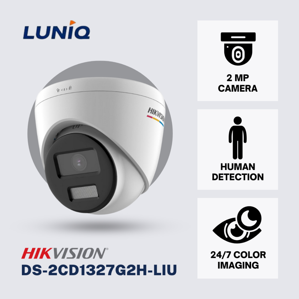Jual DS-2CD1327G2H-LIU Hikvision Audio IP Cam PoE CCTV 2MP ColorVu Dual Light Turret | Shopee ...