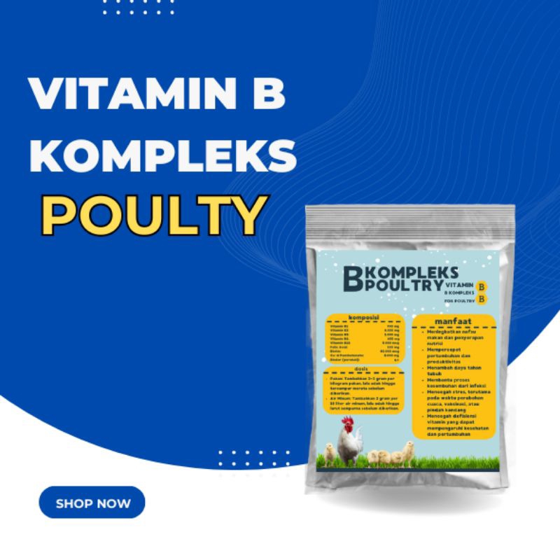 Jual VITAMIN B KOMPLEKS POULTY@1kg, VITAMIN DAN SUPLEMEN PAKAN TERNAK ...